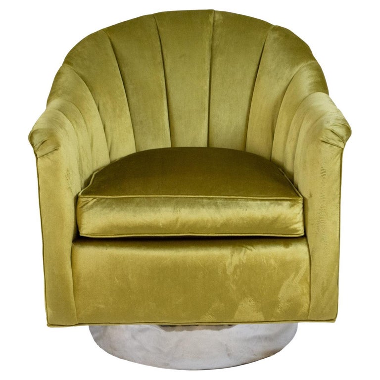 Hollywood Regency Style Swivel Tub Chair by Baker For Sale at 1stDibs
