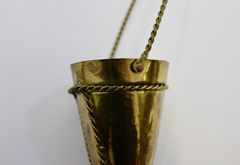 Hollywood Regency Style Vintage Three Cones Brass Wall Vessel Vases ...