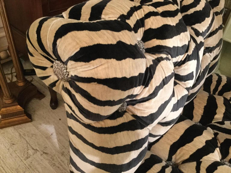 Hollywood Regency Style Zebra Print Velvet Chaise at 1stDibs | zebra ...