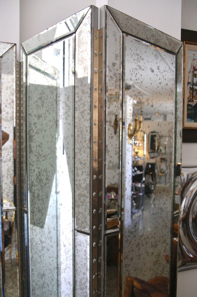 Three-Panel Mirror Folding Screen at 1stDibs | folding screen mirror ...