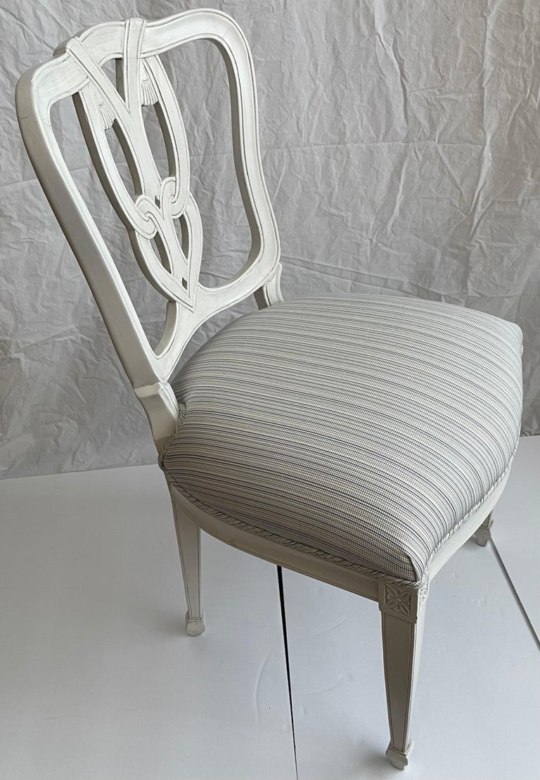 Hollywood Regency Tassel-Motif White Side Chair For Sale at 1stDibs