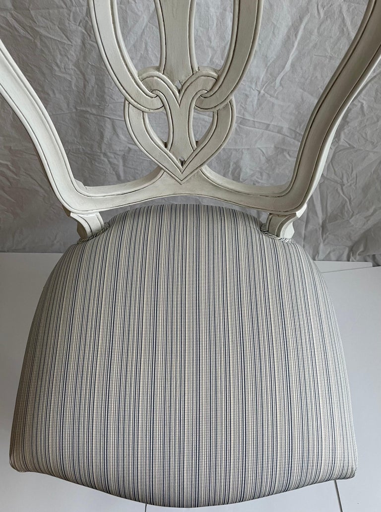 Hollywood Regency Tassel-Motif White Side Chair For Sale at 1stDibs