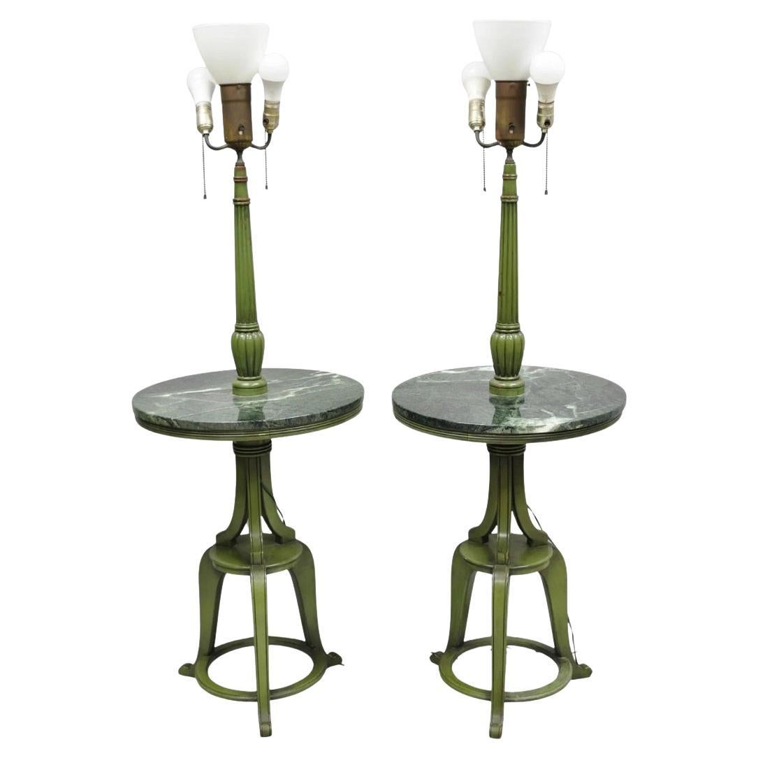 Hollywood Regency Tommi Parzinger Style Green Marble End Table Floor ...