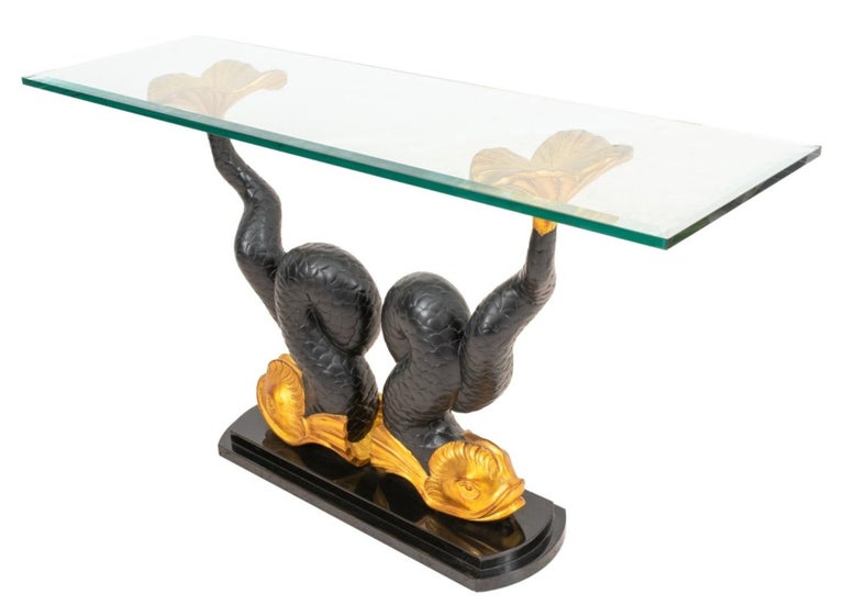 Hollywood Regency Venetian Style Dolphin Console For Sale at 1stDibs