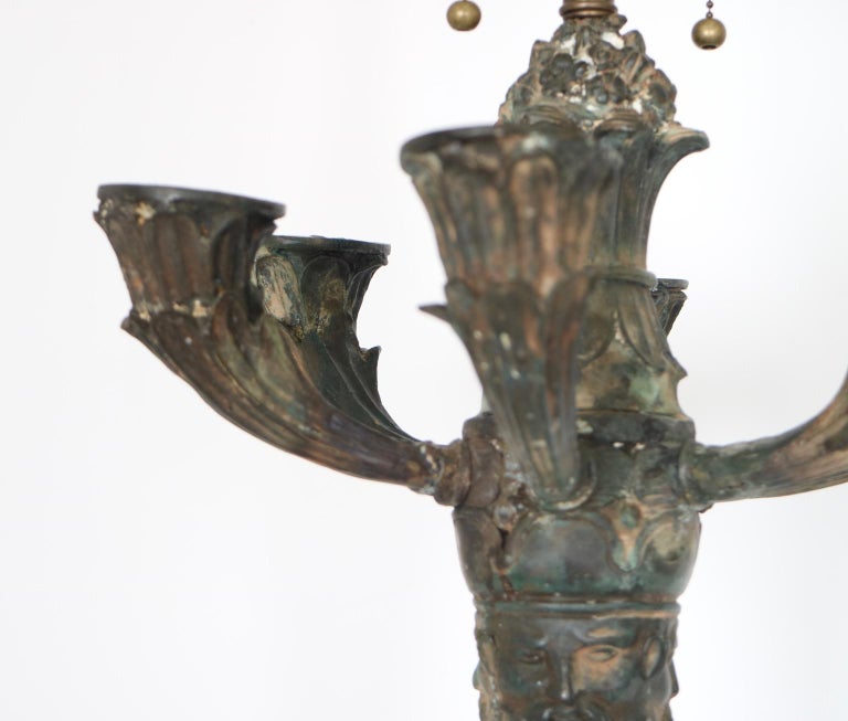 Hollywood Regency Verdigris Bronze Lamps at 1stDibs