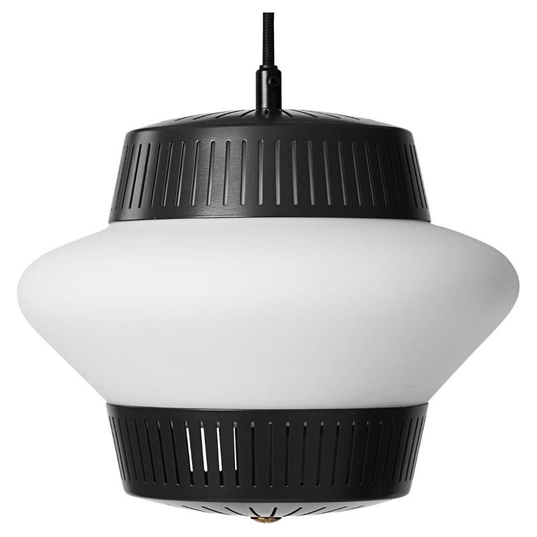 Holm-Sørensen Black 'Opal Shade' Pendant in Opal Glass and Metal for ...