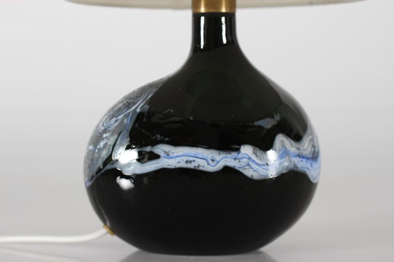 Holmegaard Dark Green Sculptural Glass Table Lamp Small, Danish Modern ...