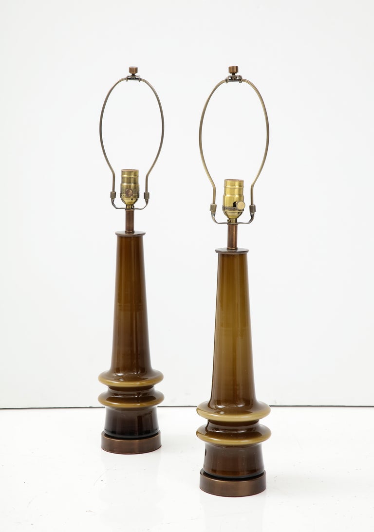 Holmegaard Lichen Green Glass Lamps For Sale at 1stDibs