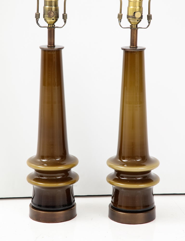 Holmegaard Lichen Green Glass Lamps For Sale at 1stDibs