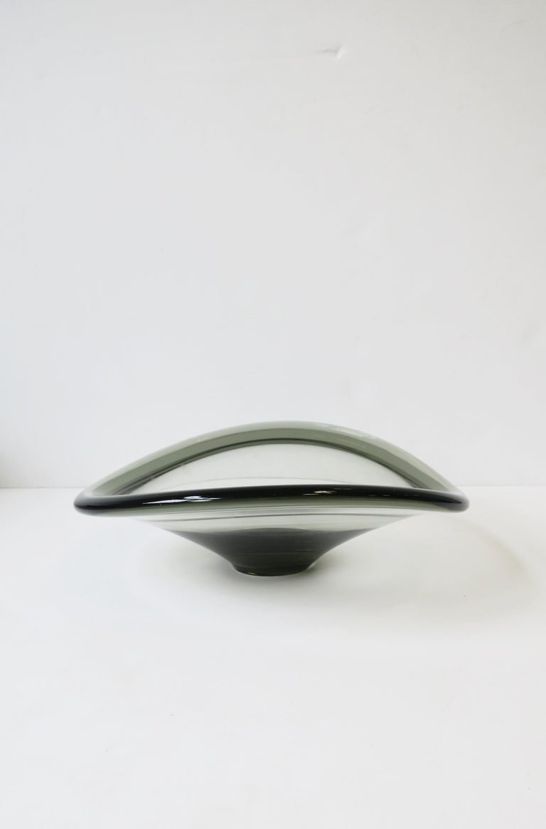 Holmegaard Scandinavian Modern Grey Art Glass Bowl or Centerpiece ...