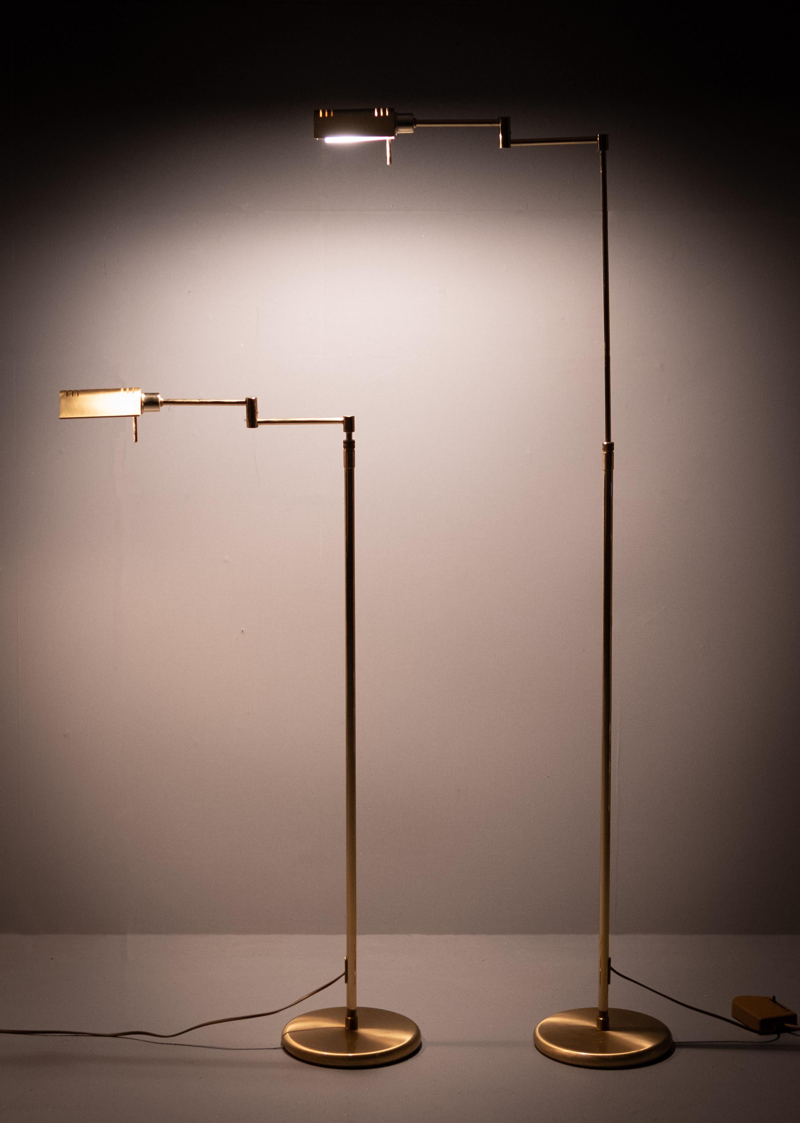 Holtkotter adjustable Brass Library Floor lamps 1980s Germany For Sale ...