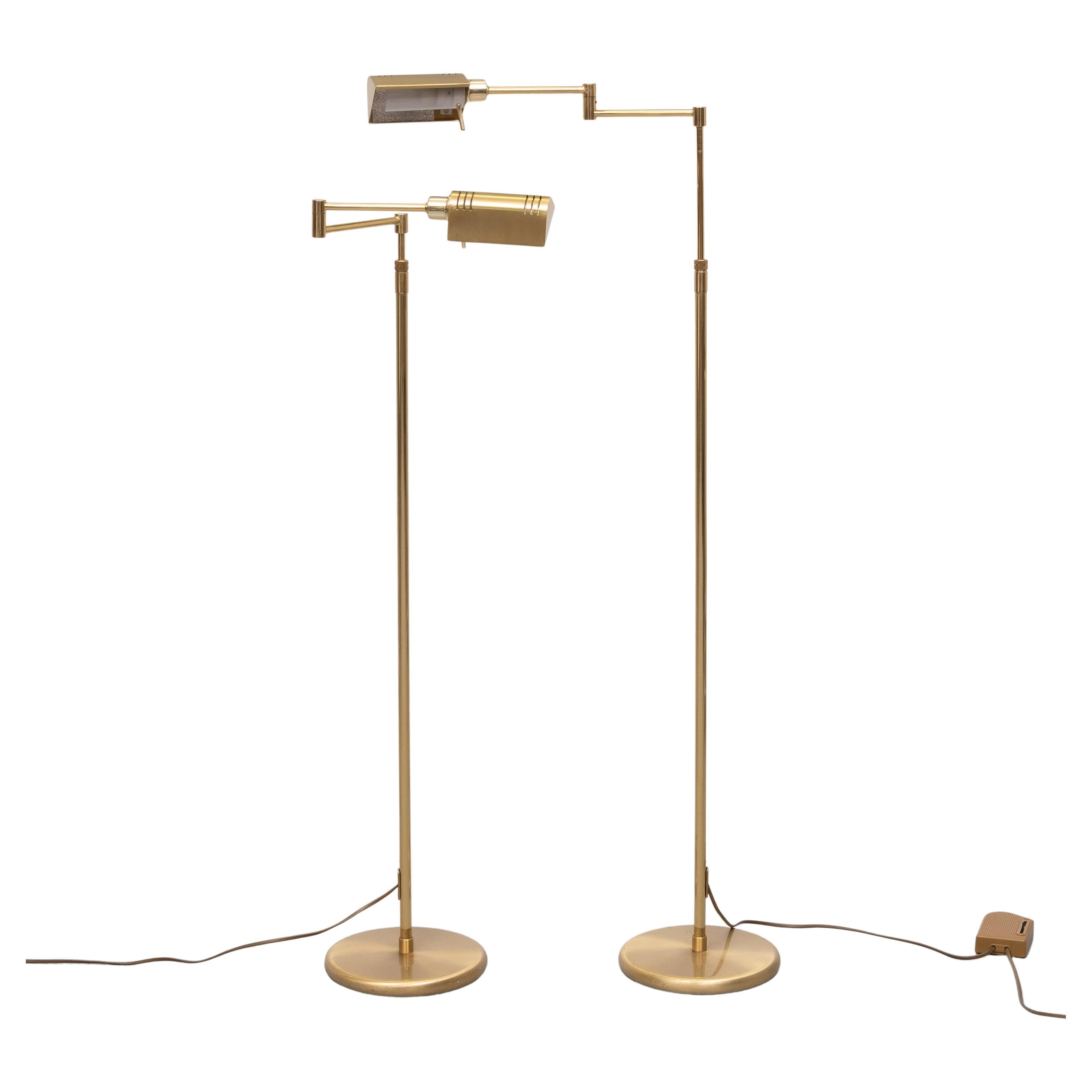Holtkotter adjustable Brass Library Floor lamps 1980s Germany For Sale ...