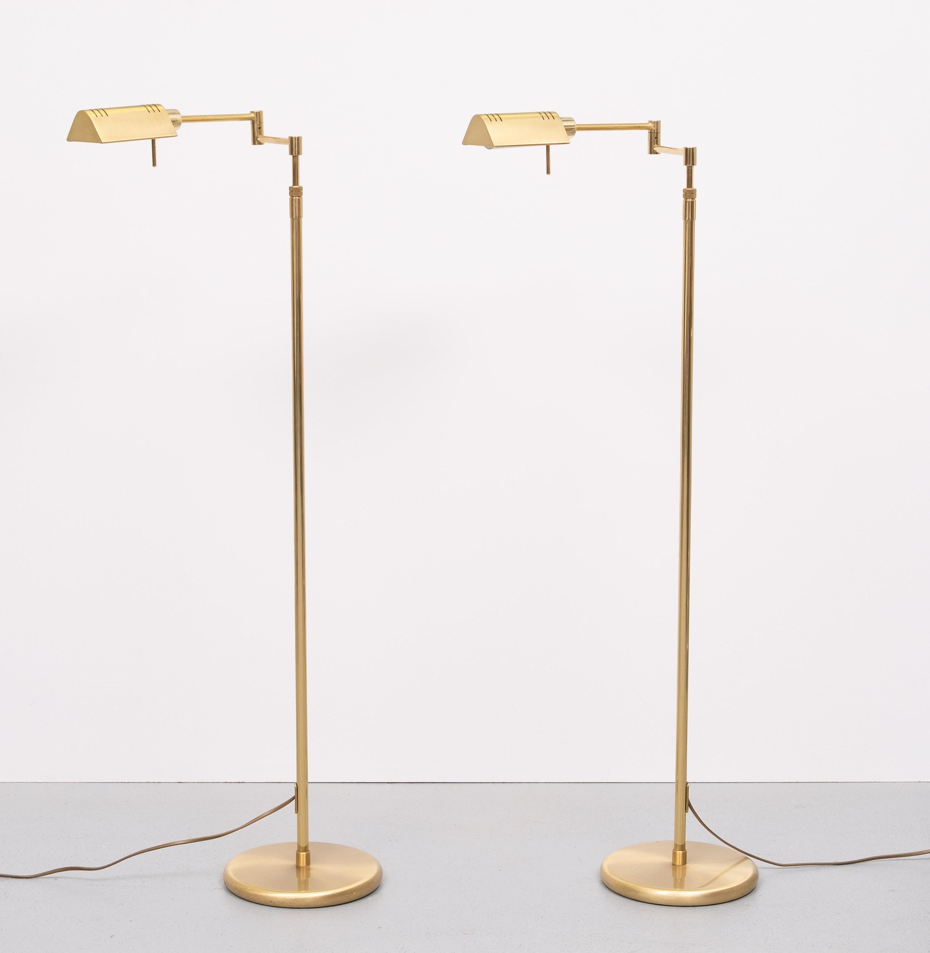 Holtkotter adjustable Brass Library Floor lamps 1980s Germany For Sale ...