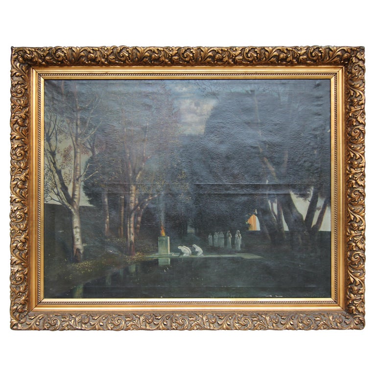 Holy Grove, Der Heilige Hain after Arnold Böcklin, Framed Painting Oil ...