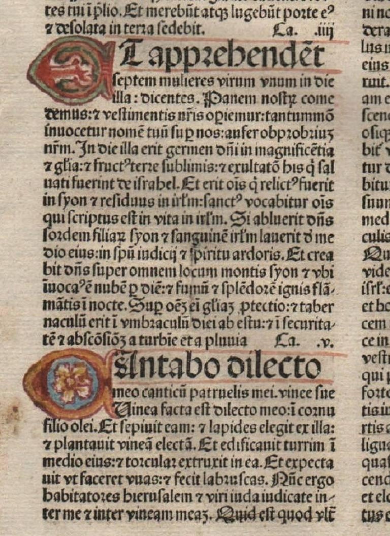 "Holy, Holy, Holy" Isaiah 6, 1482 Latin Bible Leaf Medieval Incunabula ...