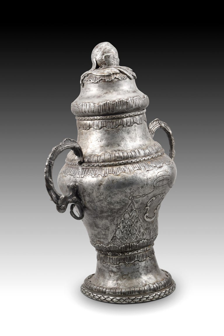 Holy Oils Vase or Container, Pewter, 18th Century For Sale at 1stDibs