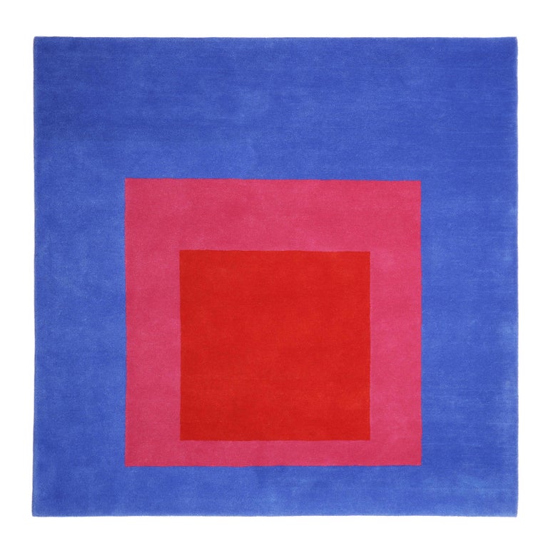 Homage to the Square Rug ‘Blue or Pink or Red’ by Josef Albers at 1stDibs