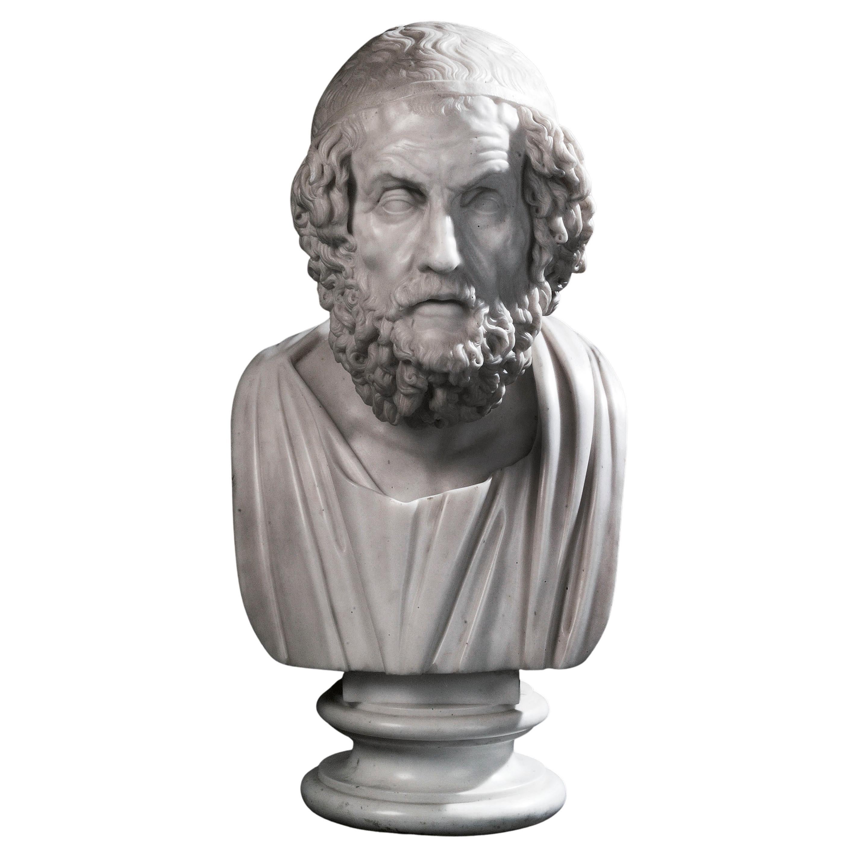 Solid Marble Bust Sculpture, Gentlemen For Sale at 1stDibs