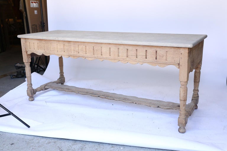 Honed Marble Top Butcher Table at 1stDibs