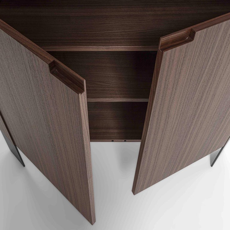 Honey 3 Door Canaletto Carrara Bar Cabinet For Sale at 1stDibs