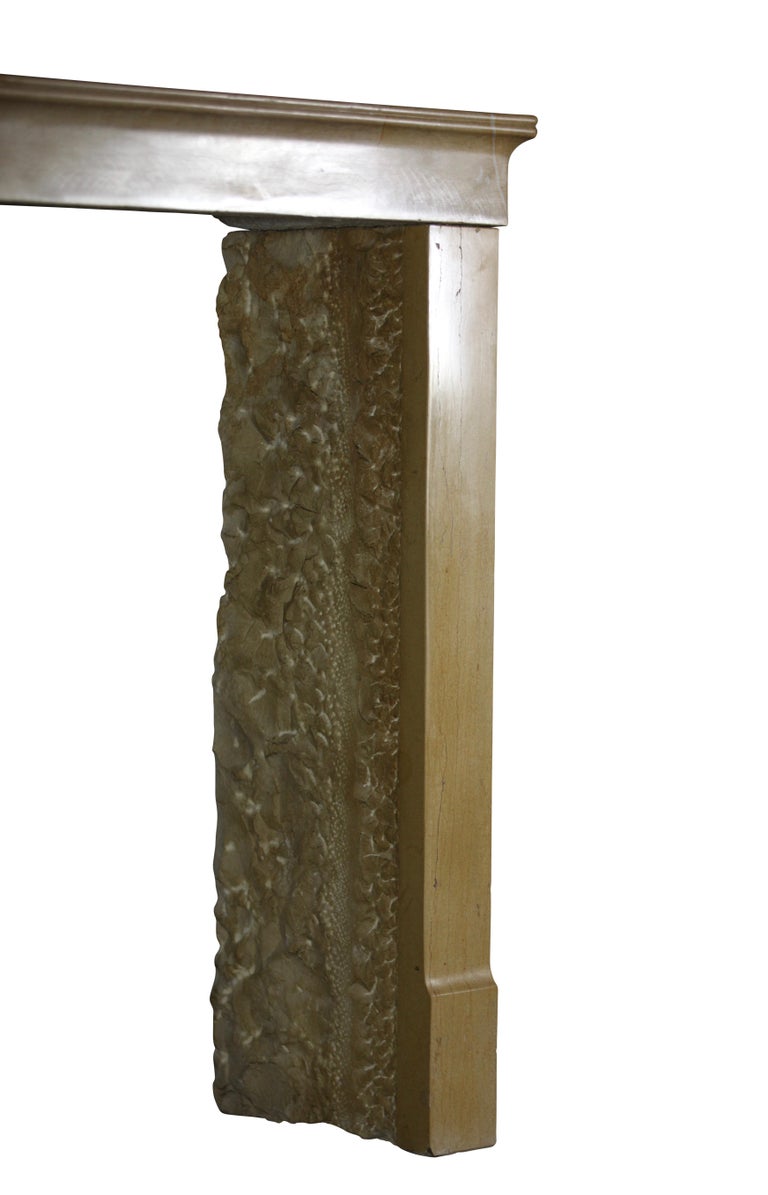 Honey Color French Limestone Antique Fireplace Surround For Sale at 1stDibs