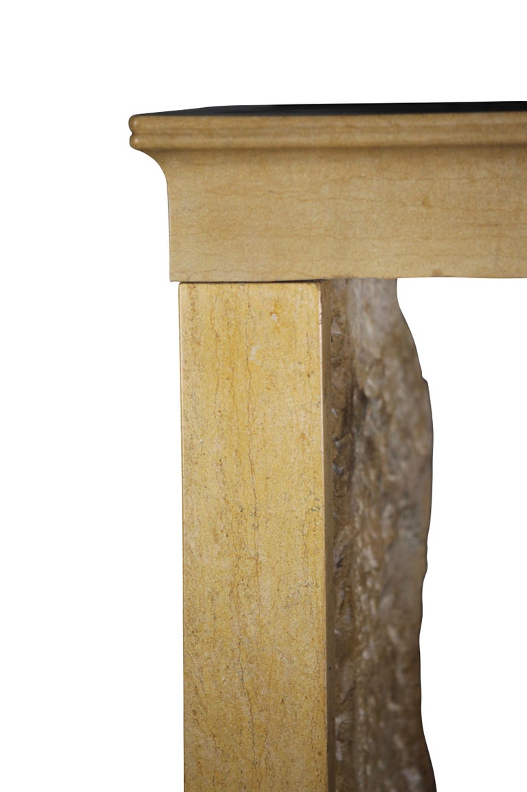 Honey Color French Limestone Antique Fireplace Surround For Sale at 1stDibs