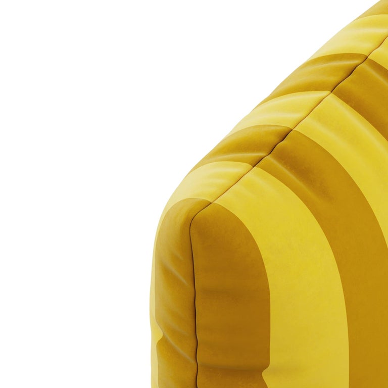 Honey Yellow Square Pillow, Modern Velvet Cushion with Playful and ...