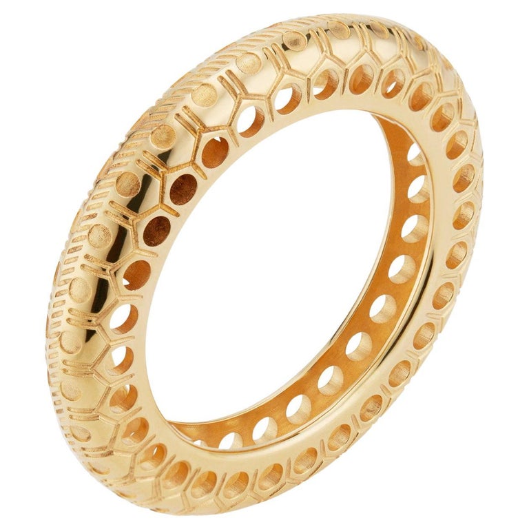 Honeycomb Bangle in 22 Karat Gold Vermeil by Chee Lee Designs For Sale ...