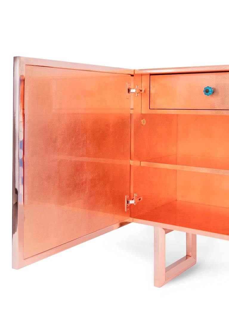 Honeycomb Blue Sideboard Royal Stranger For Sale at 1stDibs