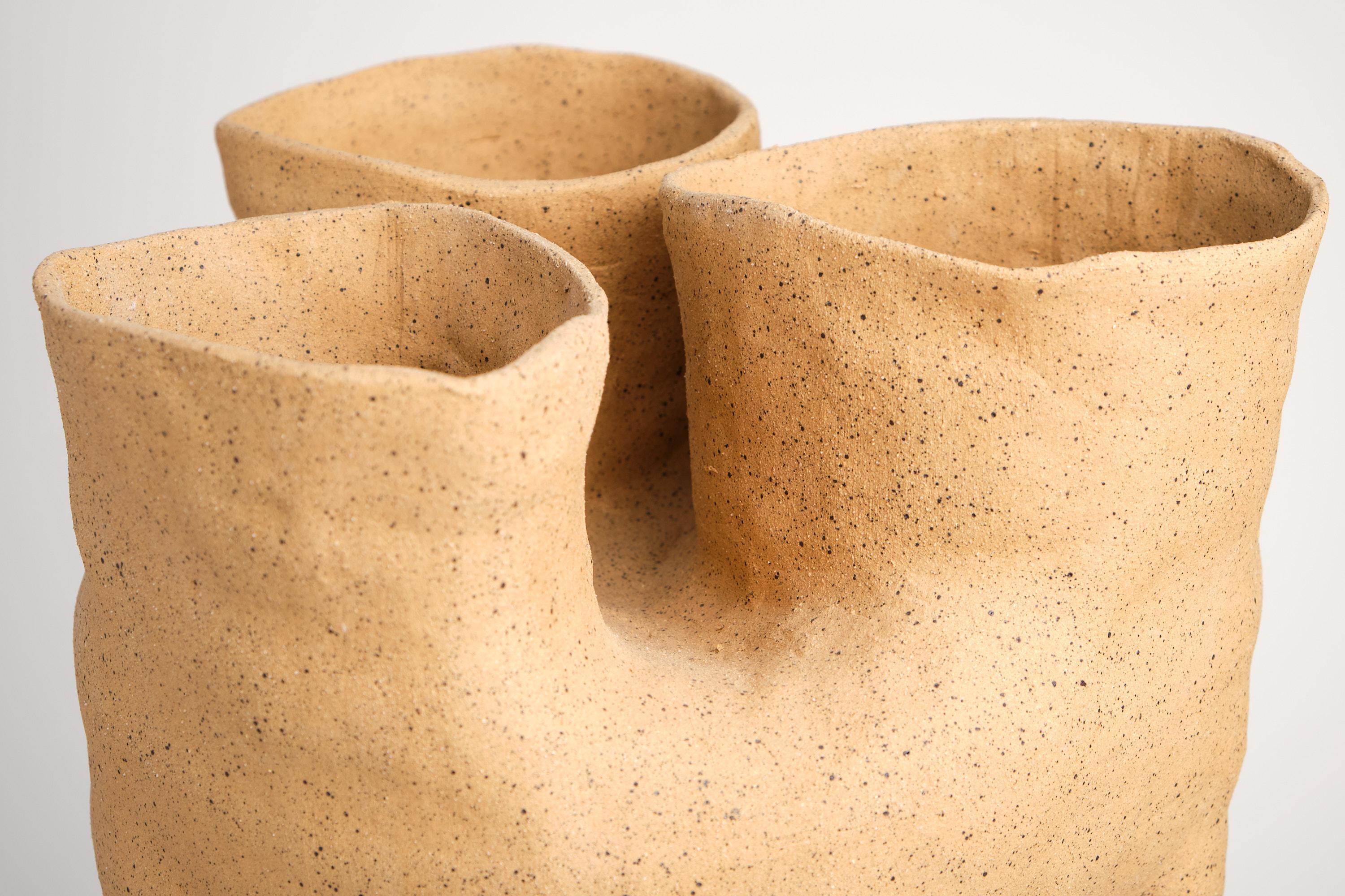 Honeycomb Stoneware Vase by Camila Apaez For Sale at 1stDibs