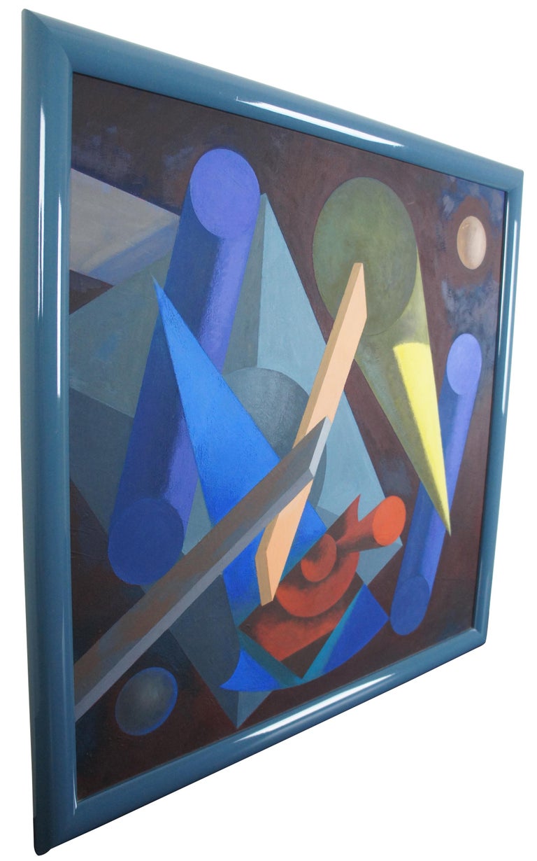 "Honeymoon" by Frank Struthers 1984 Abstract Modern Shapes Oil Painting ...