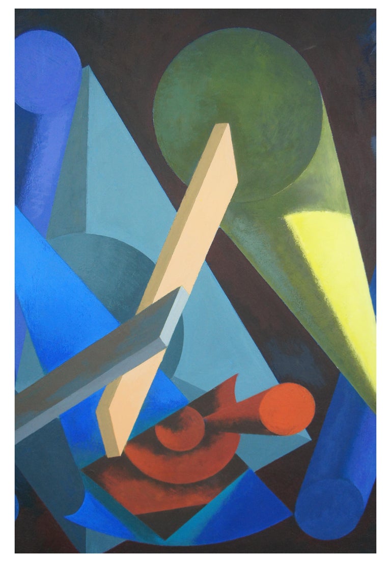 "Honeymoon" by Frank Struthers 1984 Abstract Modern Shapes Oil Painting ...