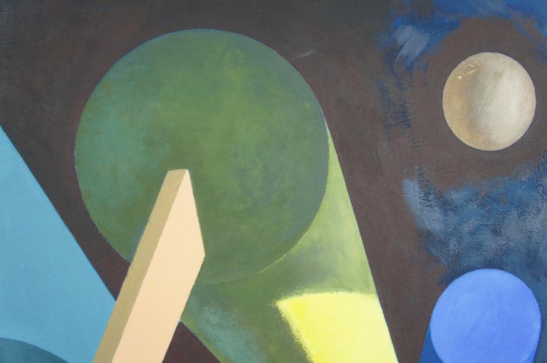 "Honeymoon" by Frank Struthers 1984 Abstract Modern Shapes Oil Painting ...