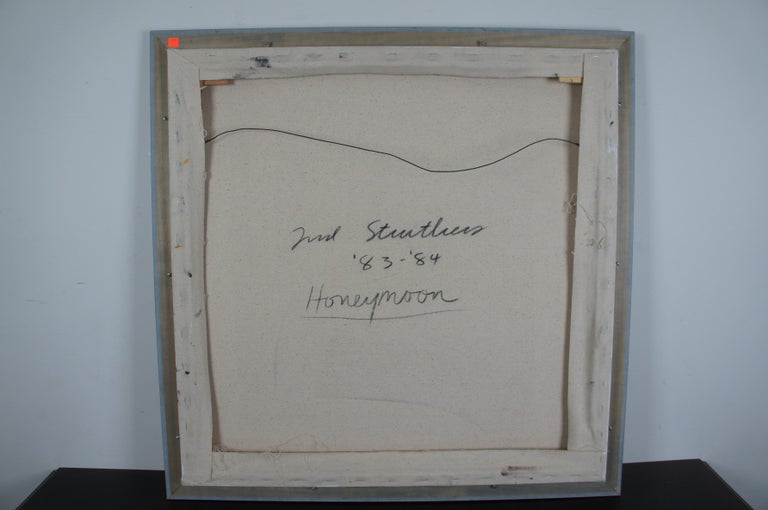 "Honeymoon" by Frank Struthers 1984 Abstract Modern Shapes Oil Painting ...