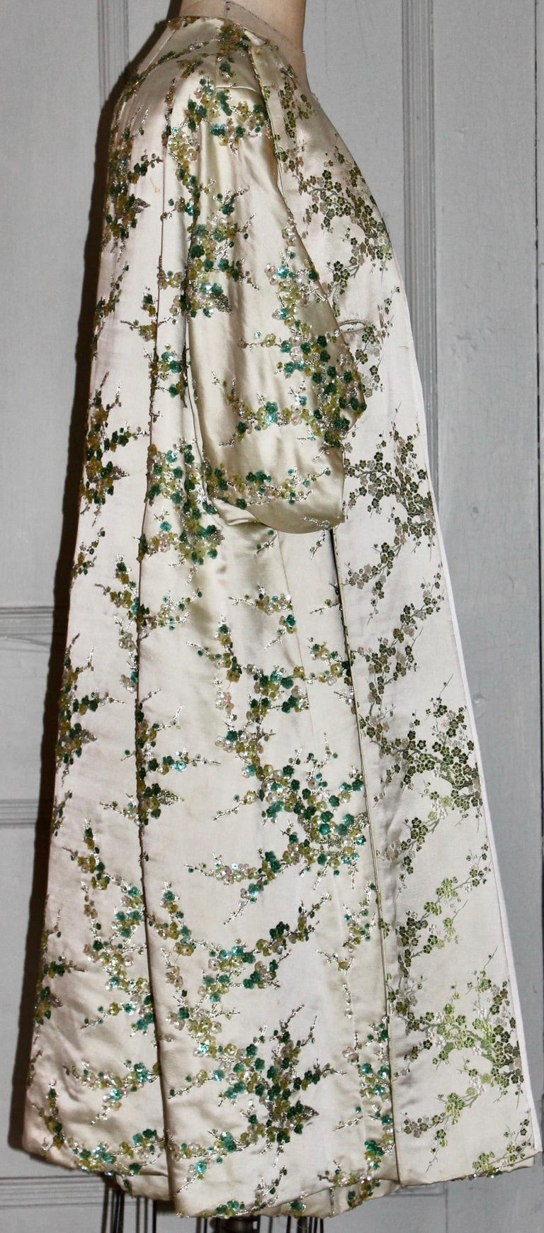 Hong Kong Beaded Silk Cocktail Dress/Opera Coat For Sale at 1stDibs