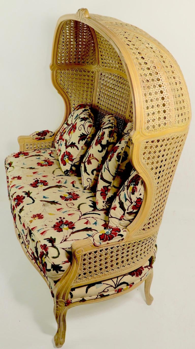 Hooded Rattan Loveseat Sofa at 1stDibs
