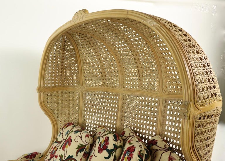Hooded Rattan Loveseat Sofa at 1stDibs