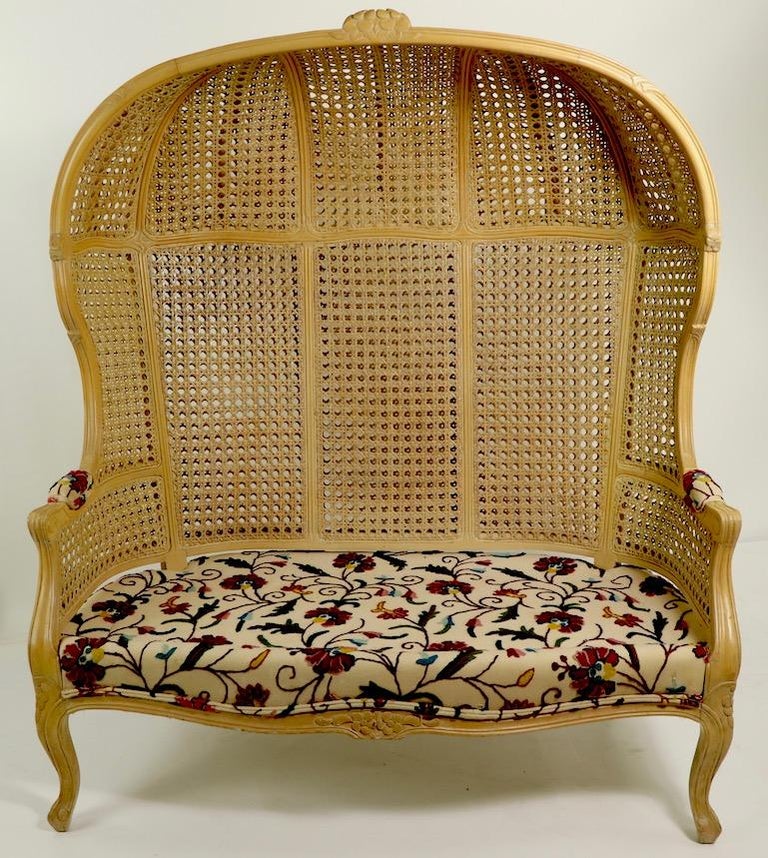 Hooded Rattan Loveseat Sofa at 1stDibs