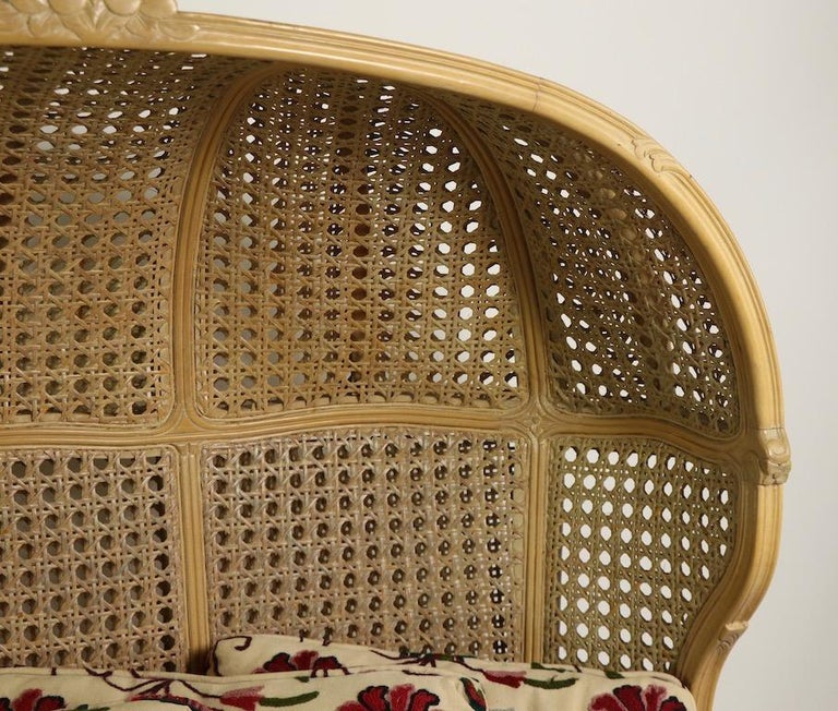 Hooded Rattan Loveseat Sofa at 1stDibs