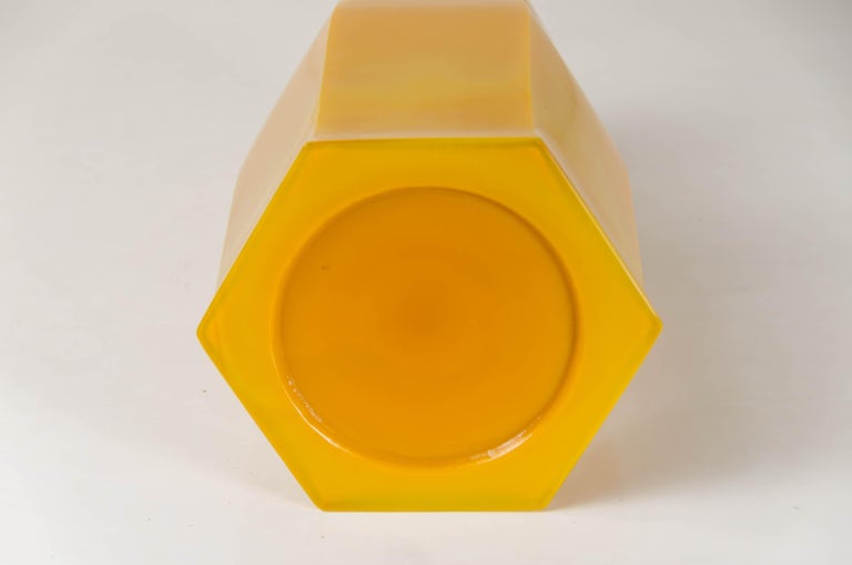 Hoof Vase, Yellow Peking Glass by Robert Kuo, Hand Blown Glass, Limited ...
