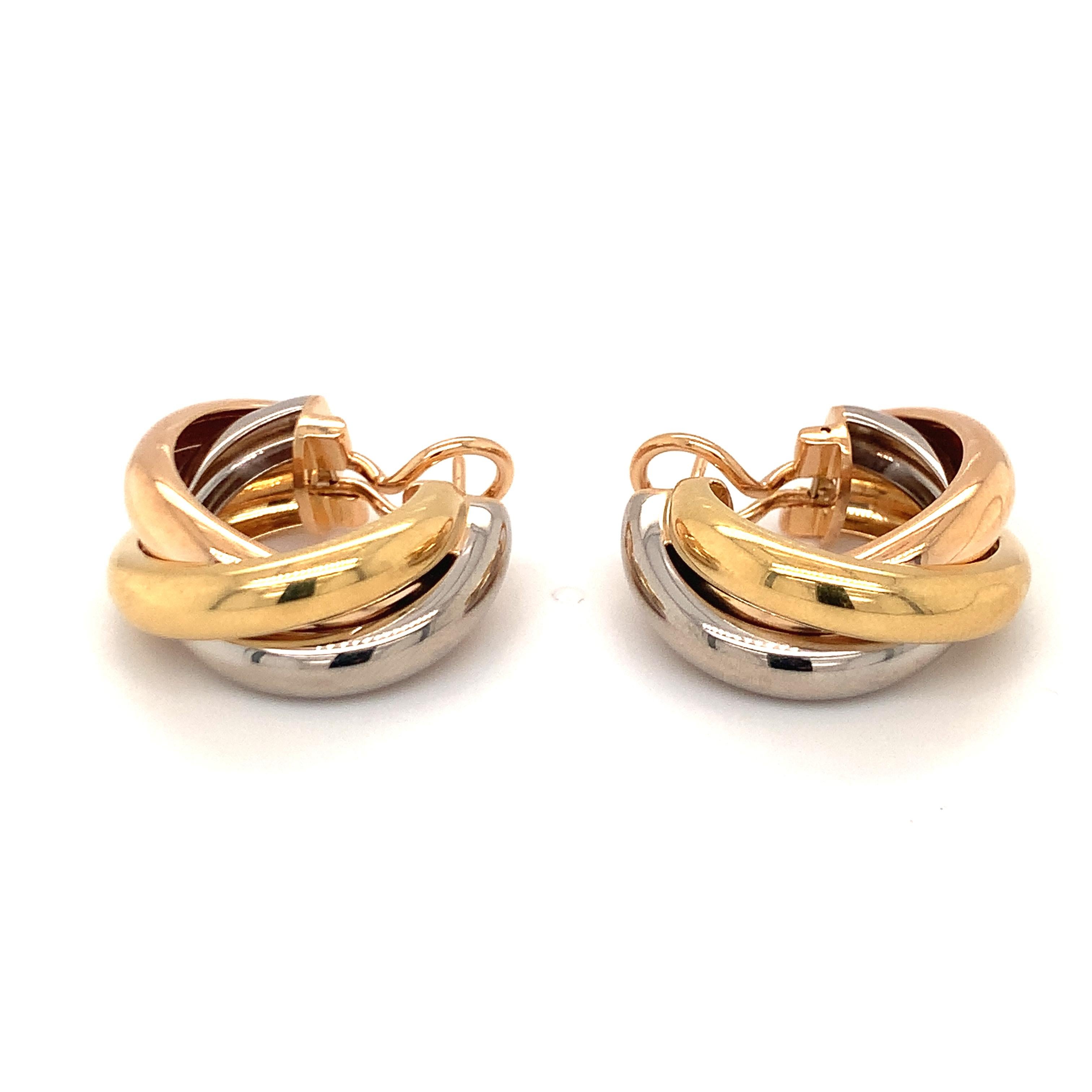 Hoop 18K Gold Trinity Collection Earrings by Cartier, circa 2000s at ...