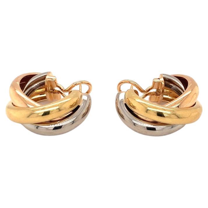 Cartier Trinity Large Gold Hoop Earrings at 1stDibs