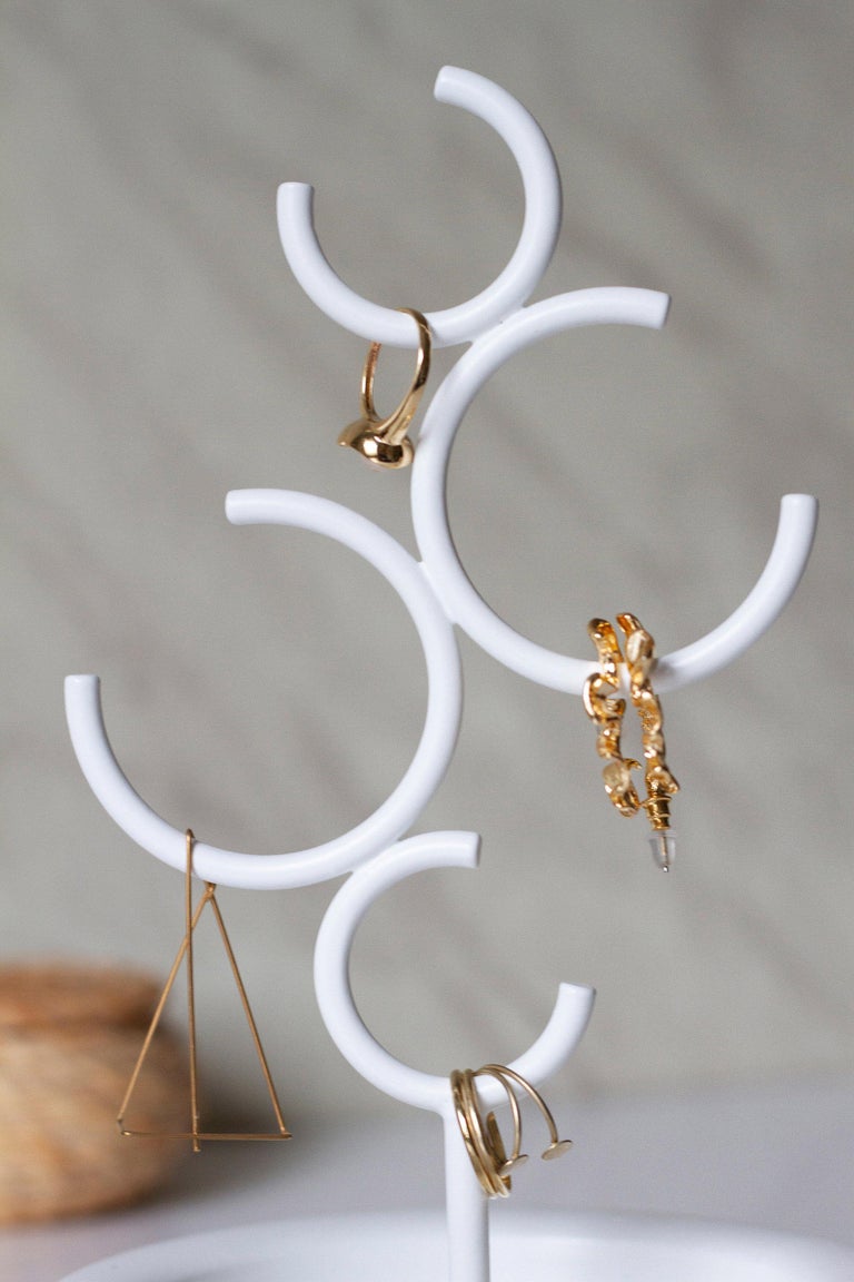 Hoop Jewelry Holder and Organizer, White For Sale at 1stDibs