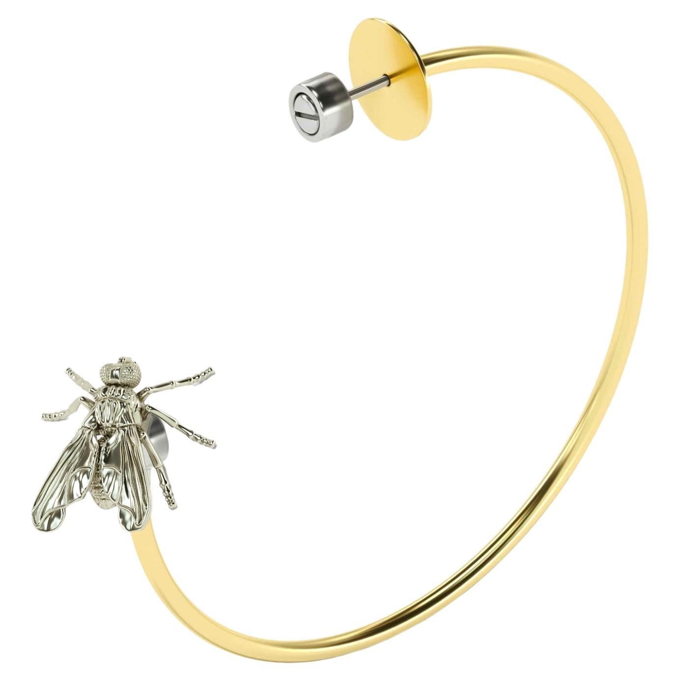 Hoop Mono Earring Nature, 18K For Sale at 1stDibs