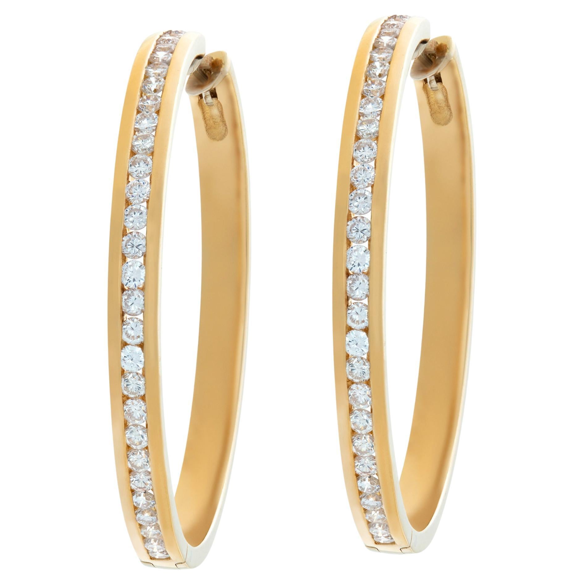 18K Yellow Gold Hoop Earrings For Sale at 1stDibs