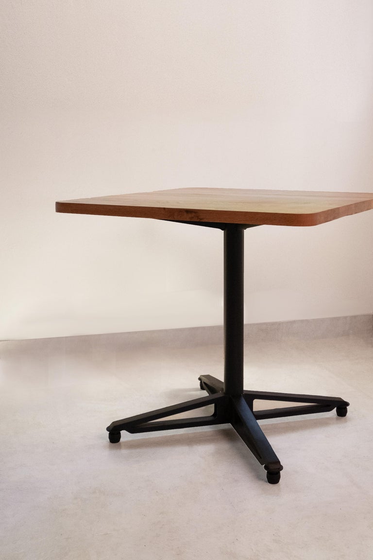 Horizon Table with wood table top and black mild steel base For Sale at ...