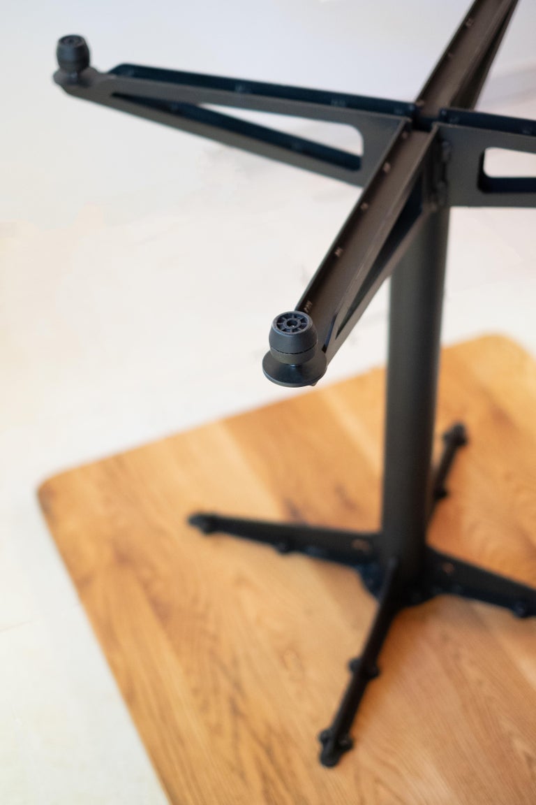 Horizon Table with wood table top and black mild steel base For Sale at ...