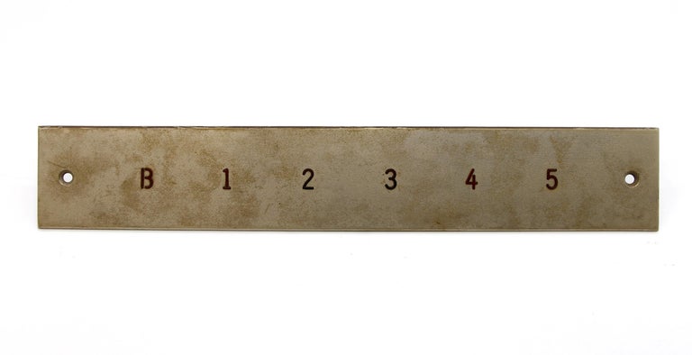 Horizontal Nickel Elevator Indicator Plate - Floors B - 5th in Red Glow ...