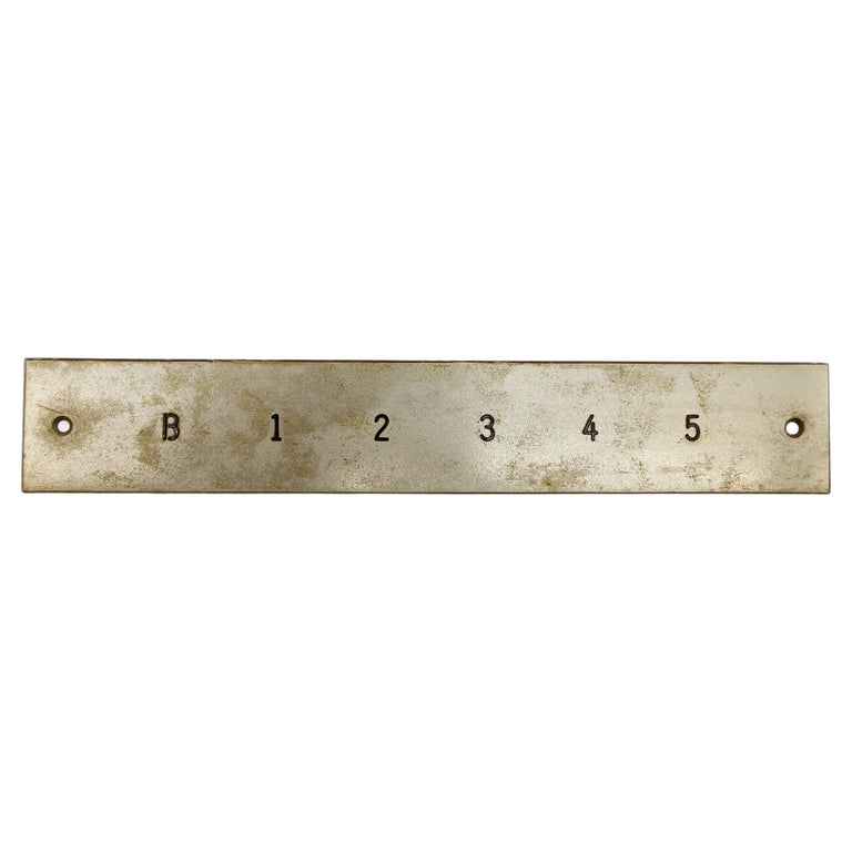 Horizontal Nickel Elevator Indicator Plate - Floors B - 5th in Red Glow ...