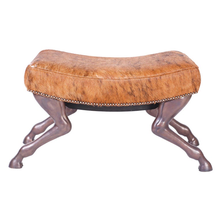 Horse Hide Bench by Theodore Alexander For Sale at 1stDibs | theodore ...